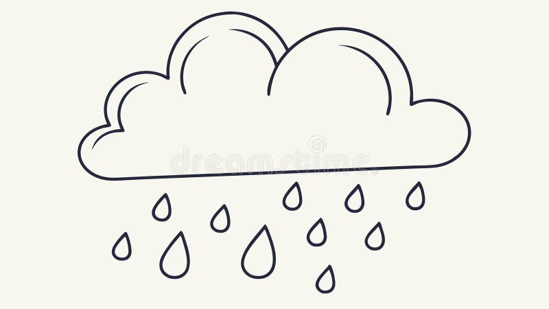 Raining Cloud Vector Illustration, Weather and Atmosphere, Vector ...