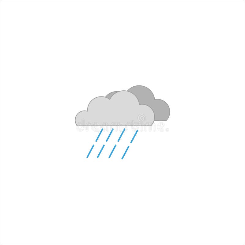 Raining Cloud Weather Icon for Web and Mobile Design Isolated on a ...