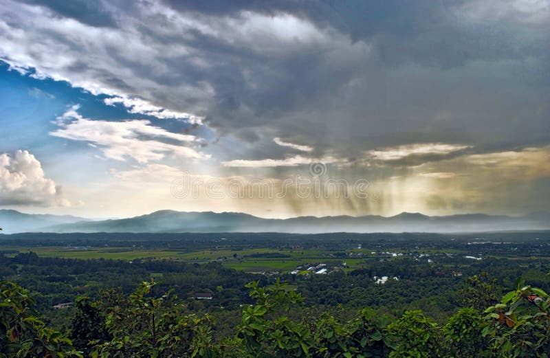 Raining from distance stock photo. Image of dark, green - 54511544