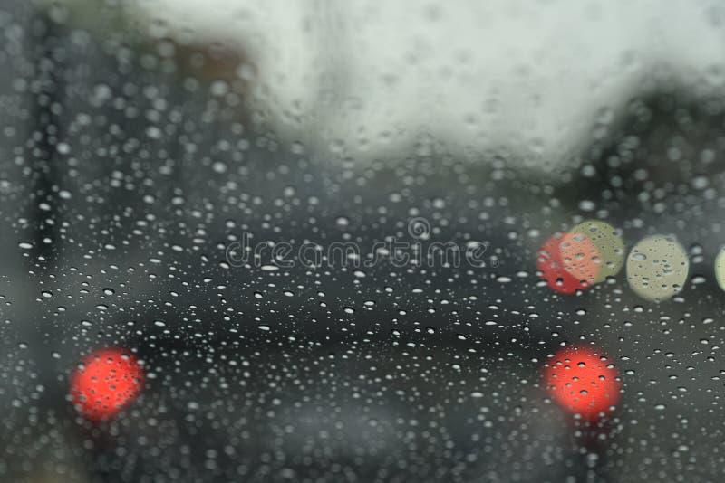 Raining while Driving, View from Inside Stock Photo - Image of rian ...