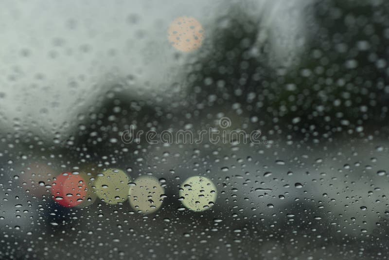 Raining while Driving, View from Inside Stock Photo - Image of window ...