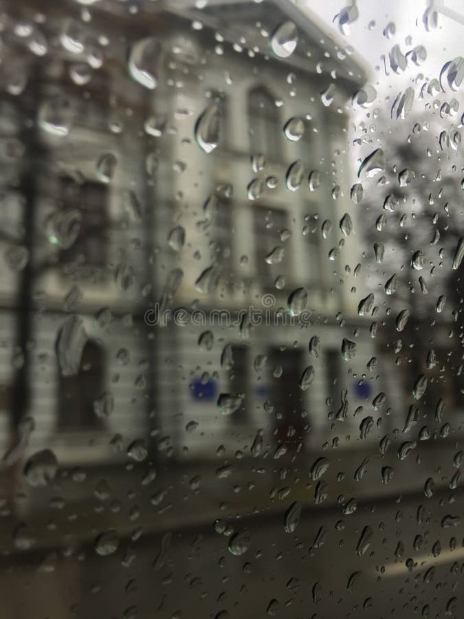 Raining on the Glass Off Window . Drops on Glass Stock Image - Image of ...