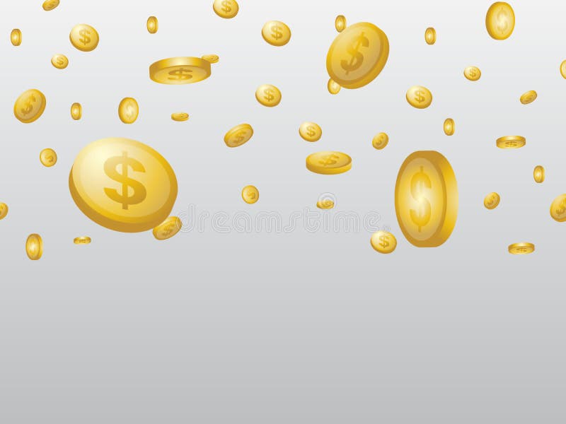 Raining gold coins stock vector. Illustration of golden - 280043475