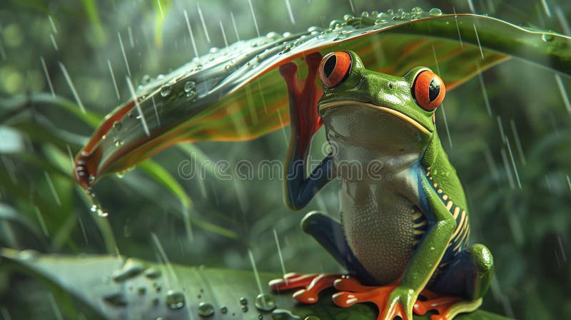 Always Raining Green Tree Frog Stock Illustration - Illustration of ...