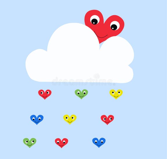 Raining hearts stock vector. Illustration of background - 15337710