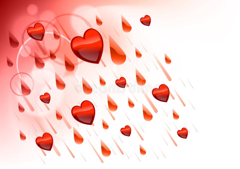 Raining hearts stock vector. Illustration of background - 15337710