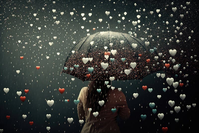 Raining Hearts. Love Concept Stock Illustration - Illustration of ...