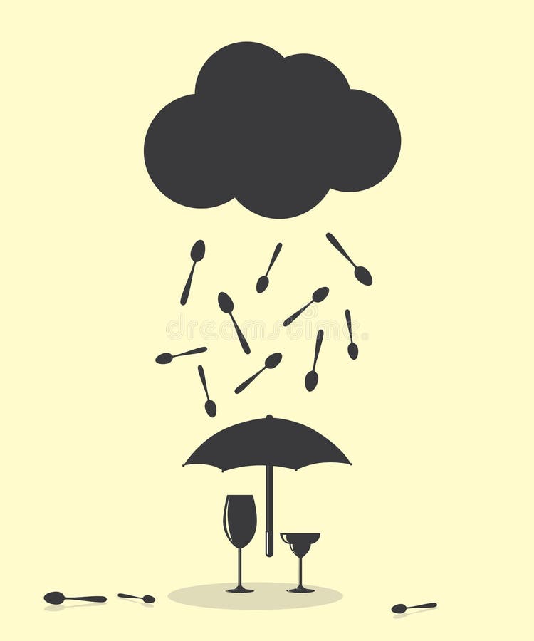 Raining Like Spoon Kitchen Cutlery Stock Vector - Illustration of weird ...