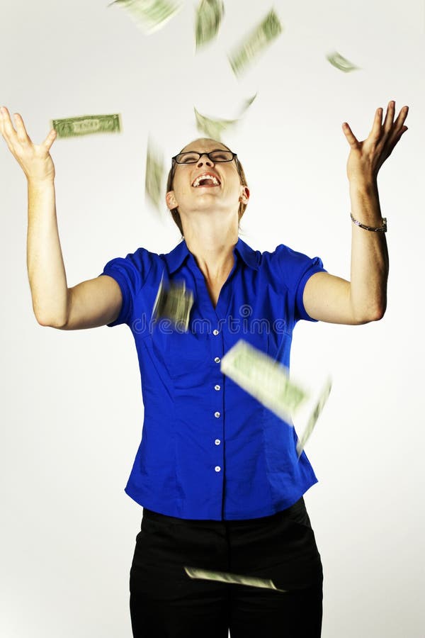 Raining Money stock photo. Image of lucky, glasses, money - 10486322