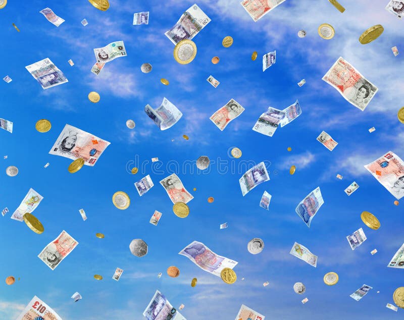 Raining Money Coins Sky stock photo. Image of banking - 10409756