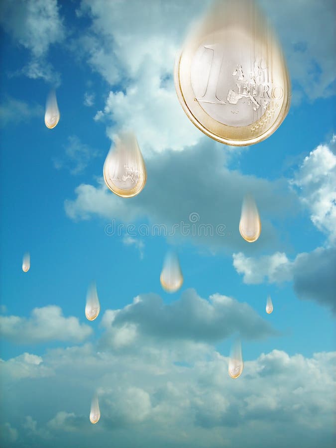 Raining Money Coins Sky stock photo. Image of american - 10409756