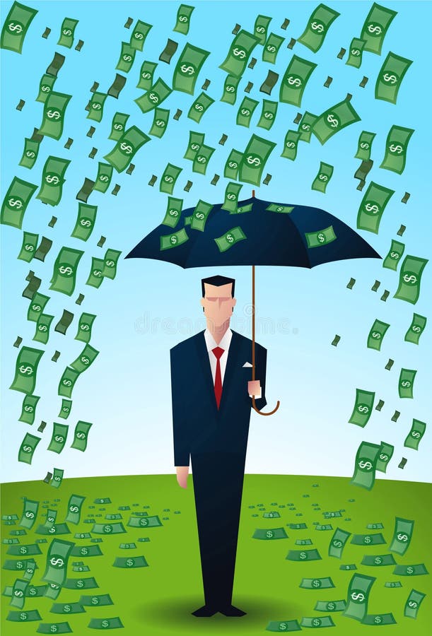 Raining money stock illustration. Illustration of luck - 47052850