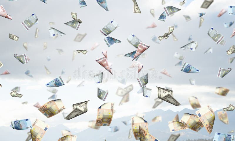It is Raining Money . Mixed Media Stock Image - Image of wealth ...
