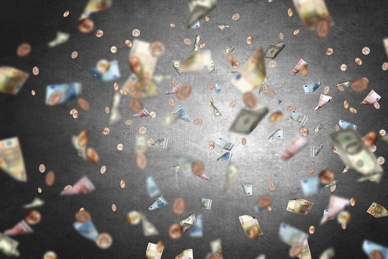 It is Raining Money . Mixed Media Stock Image - Image of paper, wealth ...