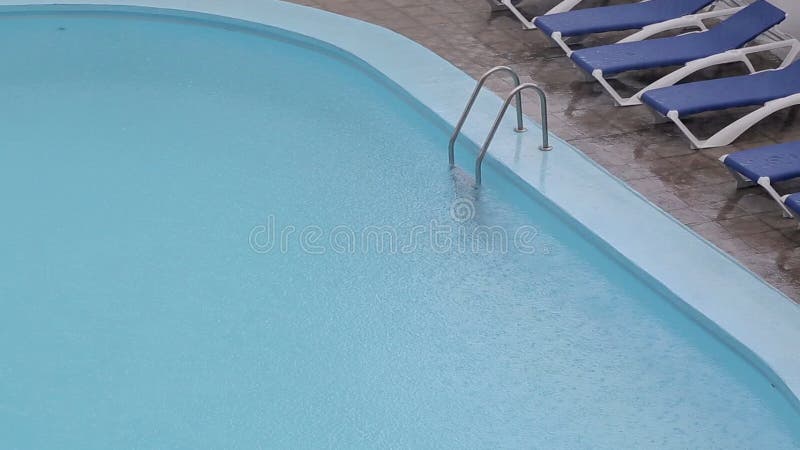 It is Raining in the Pool with Water Stock Footage - Video of beautiful ...