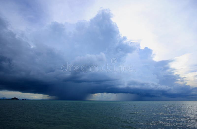 Raining in the sea stock image. Image of coastline, rain - 22348749