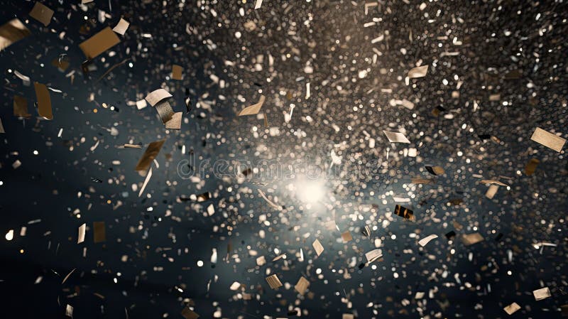 Raining silver confetti stock illustration. Illustration of happiness ...