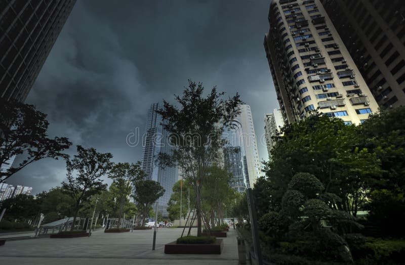 Before raining stock image. Image of rain, skyline, downtown - 286593433