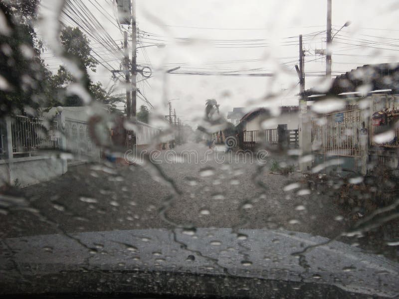 It`s Raining in the Village at a Little Town Near Capital City Ining in ...