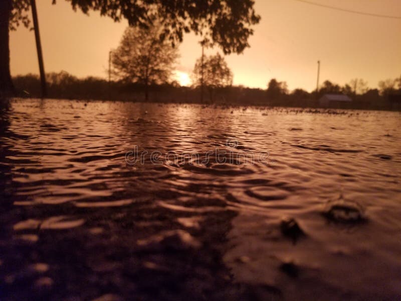 Raining Sunset stock photo. Image of lighting, sunset - 148179268
