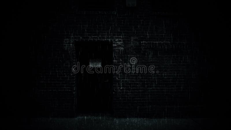 Raining Urban City Brick Building Background Loop at Night Stock ...