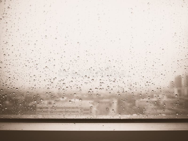 Raining on the window. stock photo. Image of ripple, effect - 69532400
