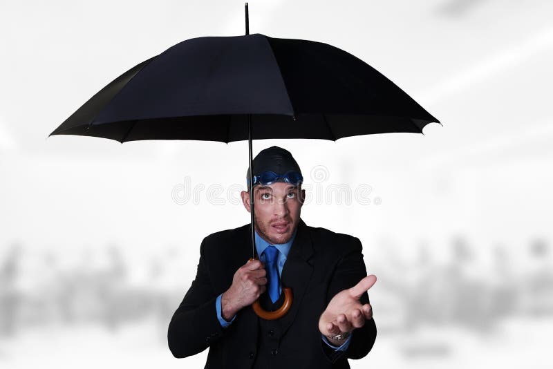 Raining at work stock image. Image of businessman, portrait - 25281945