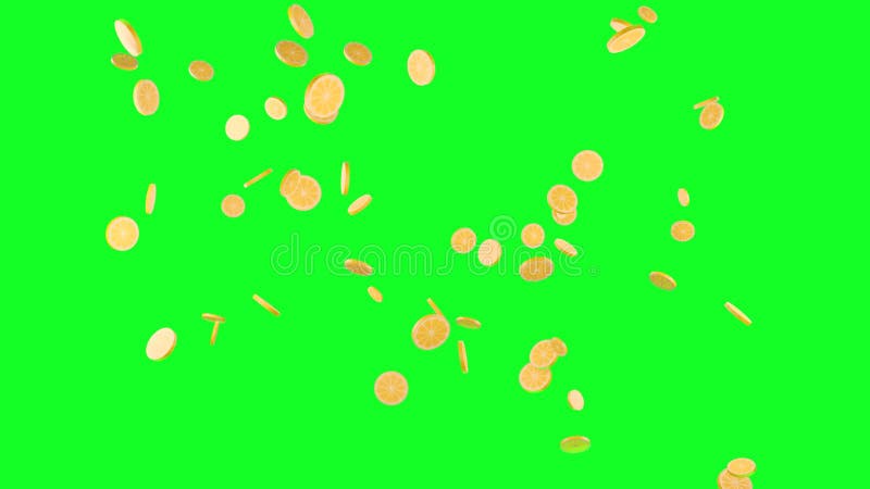 Raining Yellow Lemon Slices and Green Screen Stock Footage - Video of ...
