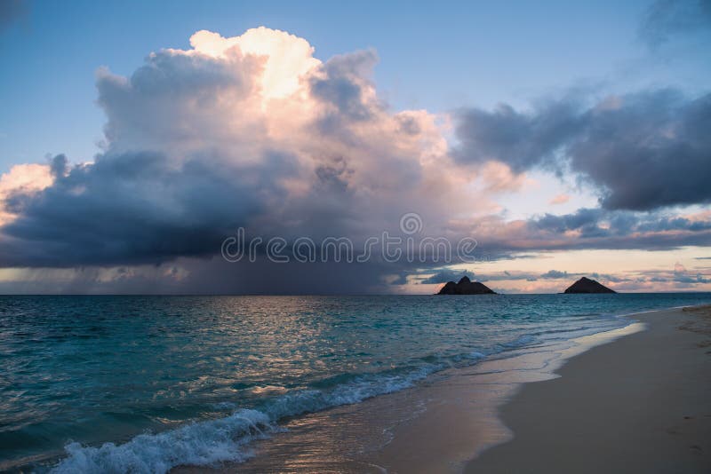 Rainsquall in hawaii stock photo. Image of pacific, downpour - 111810452