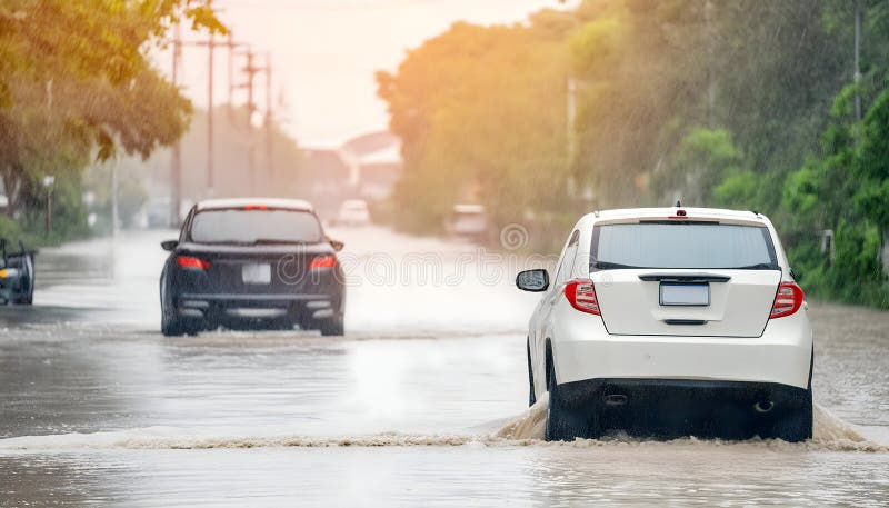 Rainstorm, Natural Disaster, Damage Water in the City Stock ...