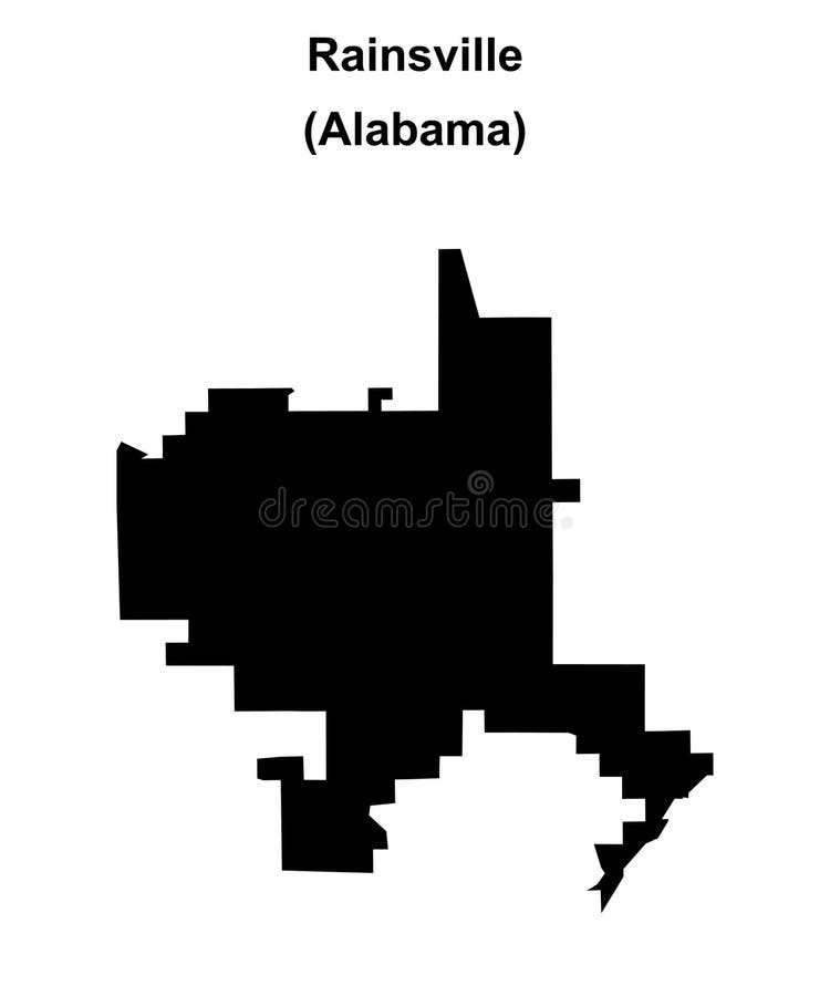 Rainsville outline map stock vector. Illustration of template - 385903580