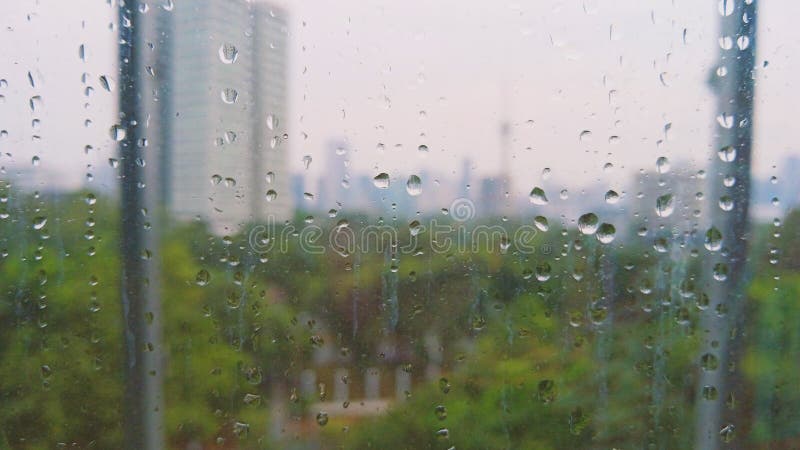 Rainwater Behind the Glass Window Stock Photo - Image of outside ...