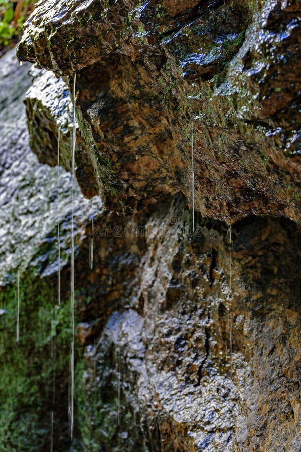 Rainwater Dripping on the Rocks Stock Photo - Image of landscape ...
