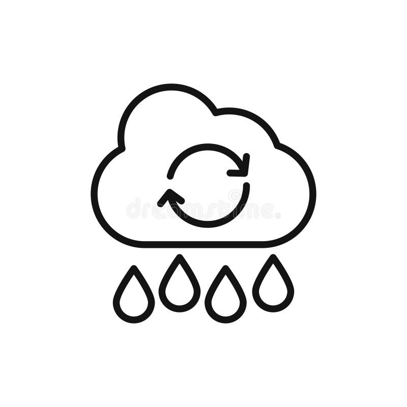 Rainwater Harvesting Icon Symbol on White Background Stock Vector ...