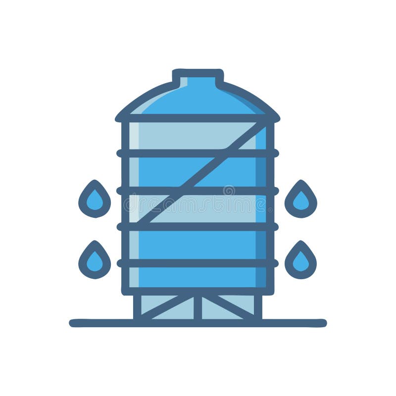 Rainwater Harvesting Tank Icon for Storage Stock Vector - Illustration ...