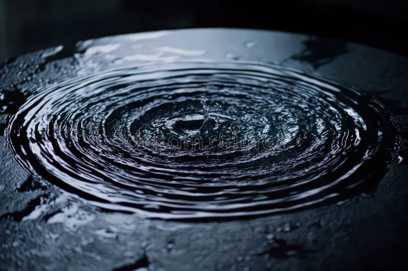 Rainwater Ripples on Black Surface Stock Illustration - Illustration of ...