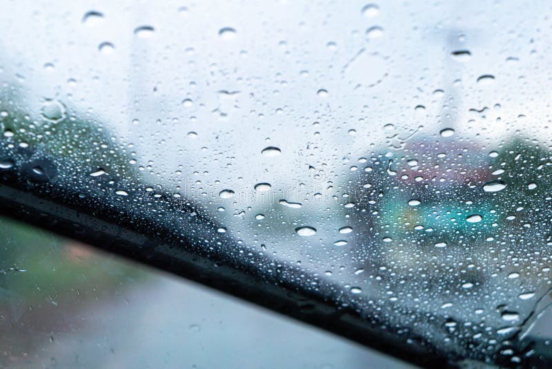 Rainwater on the Windshield, Background Concept Stock Photo - Image of ...