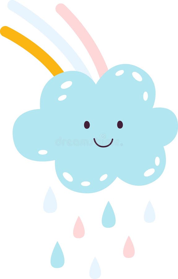 Rainy Cloud Cartoon stock vector. Illustration of graphic - 303543780