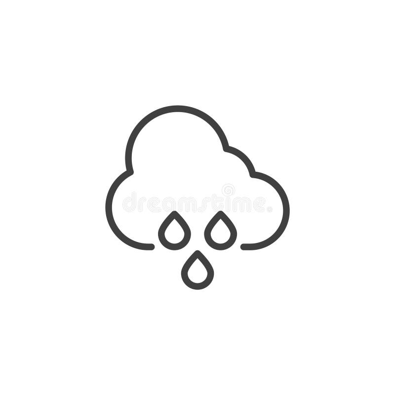 Rainy cloud line icon stock illustration. Illustration of meteorology - 397366282