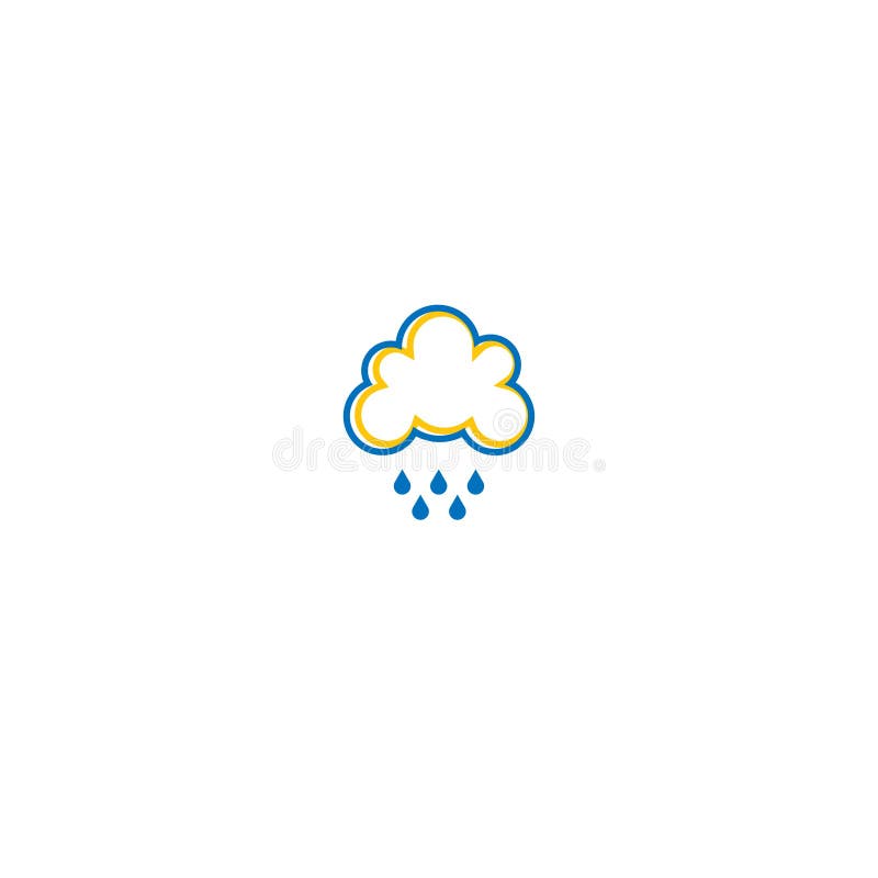 Rainy Cloud Logo Icon Concept Stock Vector - Illustration of night ...