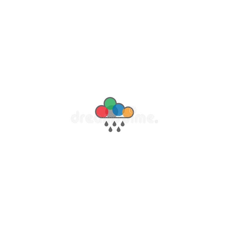 Rainy Cloud Logo Icon Concept Stock Vector - Illustration of isolated ...