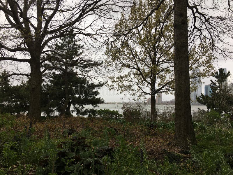 Rainy and Cloudy Day in Spring in Manhattan, New York, NY. Stock Photo ...