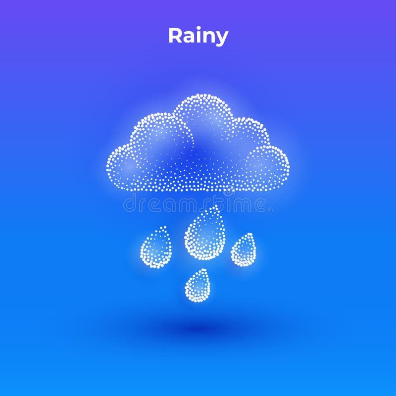 Rainy 3d Icon with Transparent Effect. Halftone Weather Simple Icon ...