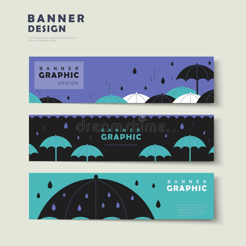 Rainy day banner template stock illustration. Illustration of colorful ...