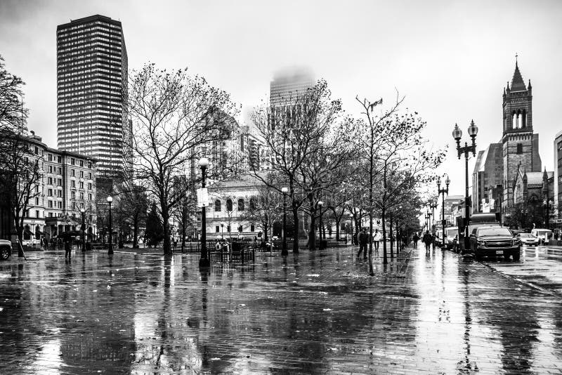 Rainy Day in City of Boston Massachusetts Editorial Stock Photo - Image ...