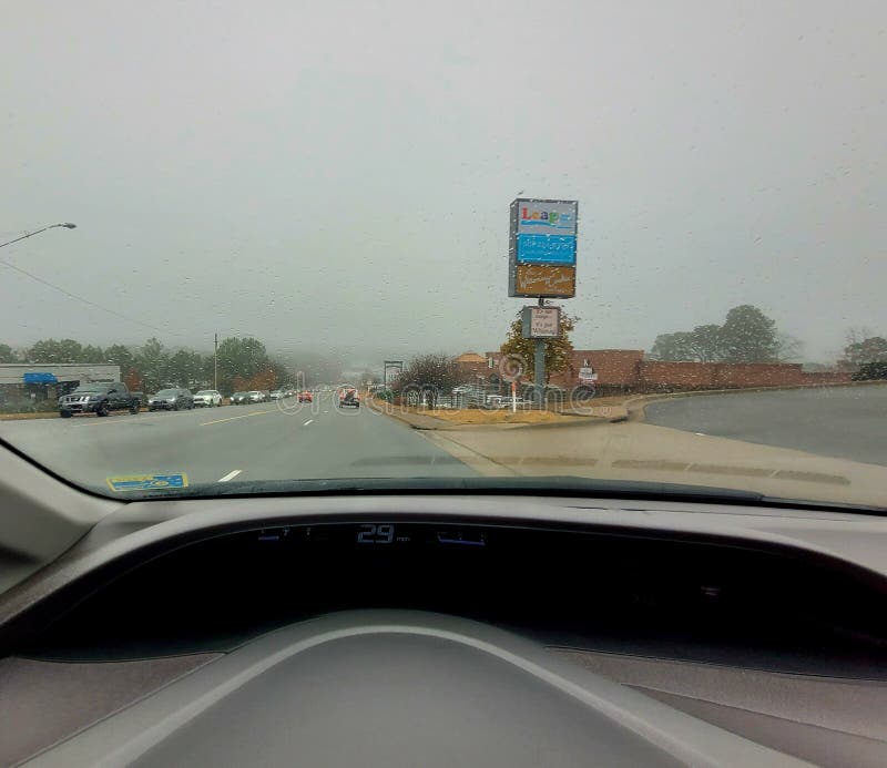 Rainy day driving editorial image. Image of green, rainy - 263706945