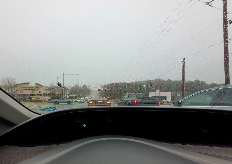Rainy day driving editorial stock photo. Image of tail - 263706953