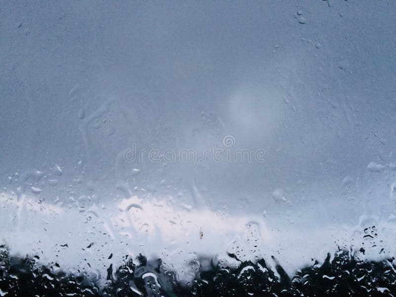 Rain Drop on Windshield Blur Outside View Stock Photo - Image of view ...