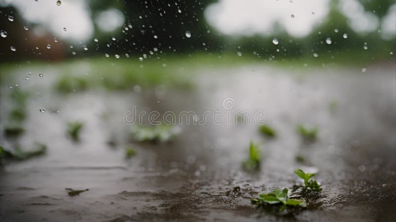 Rainy Day Ground stock video. Video of outdoor, raindrops - 347313235