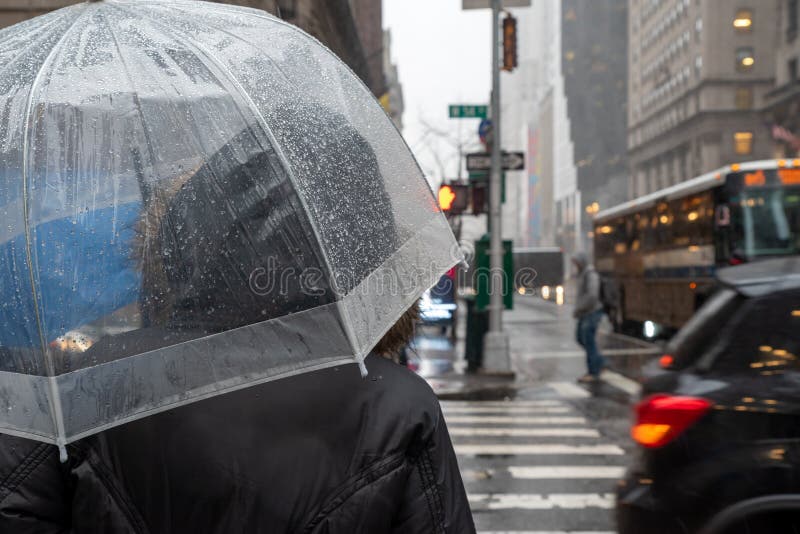 Rainy Day in New York City stock photo. Image of embrace - 127145062